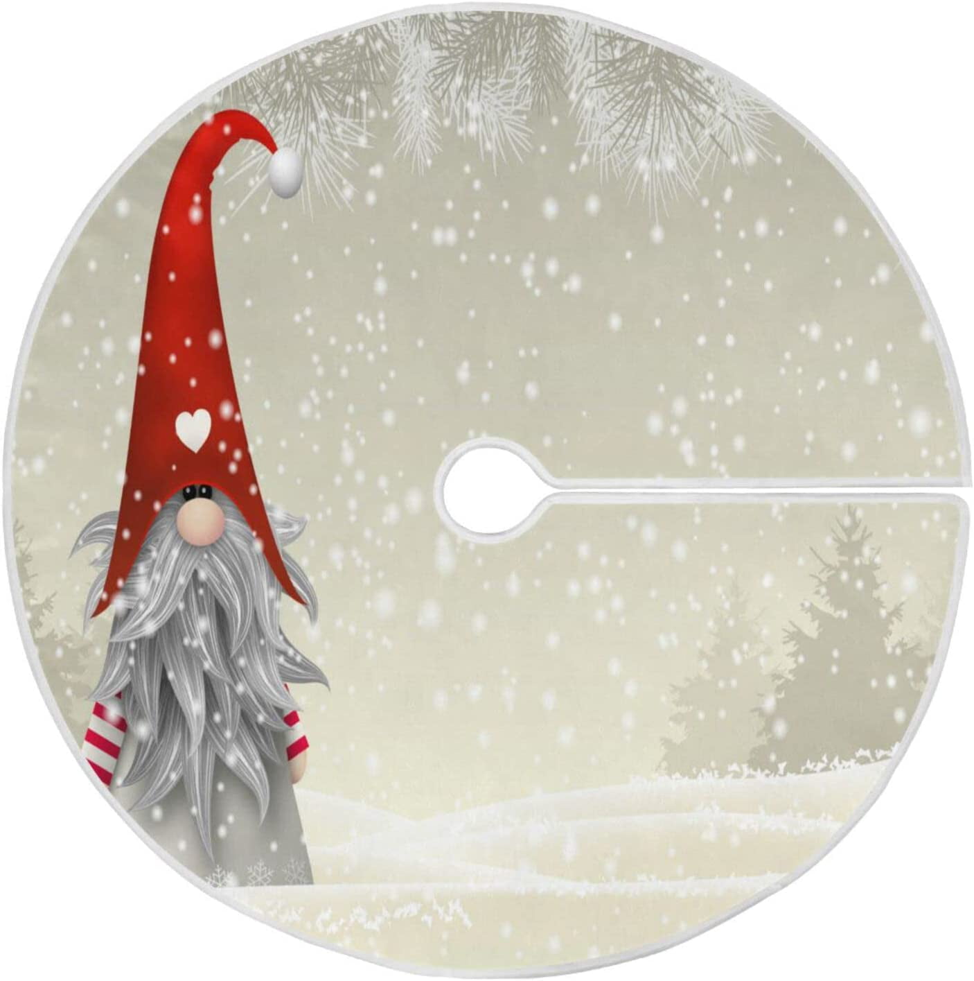 FMSHPON Christmas Gnome Tomte Xmas Christmas Tree Skirt Stand Mat for ...