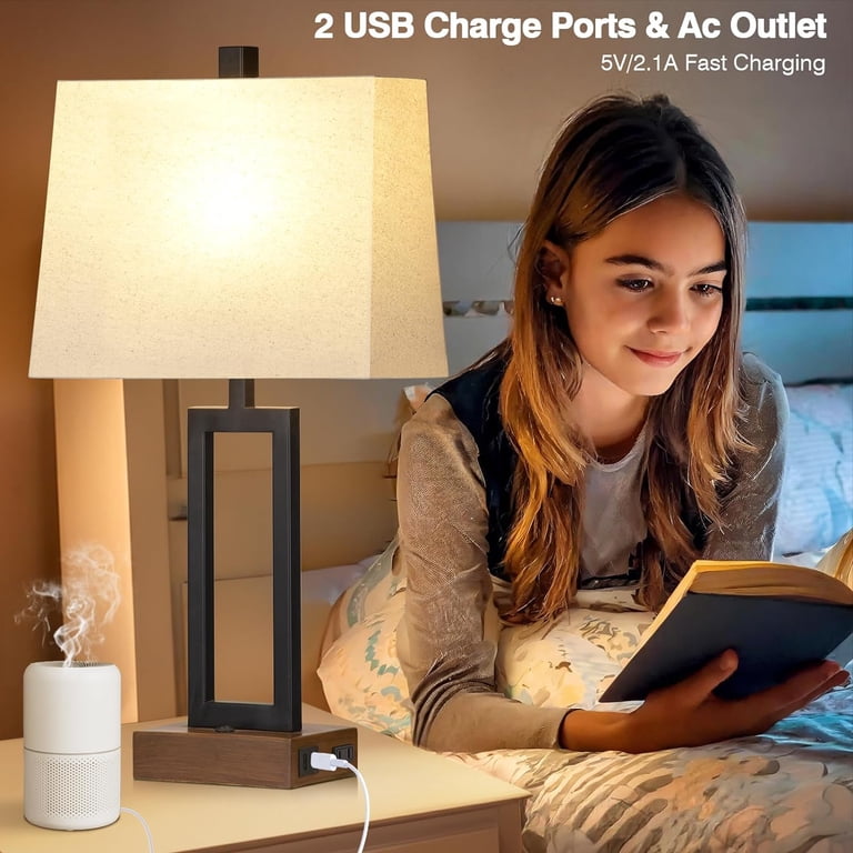 Hotel Lamps With Power Outlets Antique Bedside Lamp With Usb Port And