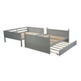 Full Over Full Bunk Bed with Twin Size Trundle, Wooden Bunk Bed Frame ...