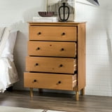 Walker Edison Jules 4-Drawer Solid Wood Caramel Dresser - Walmart.com