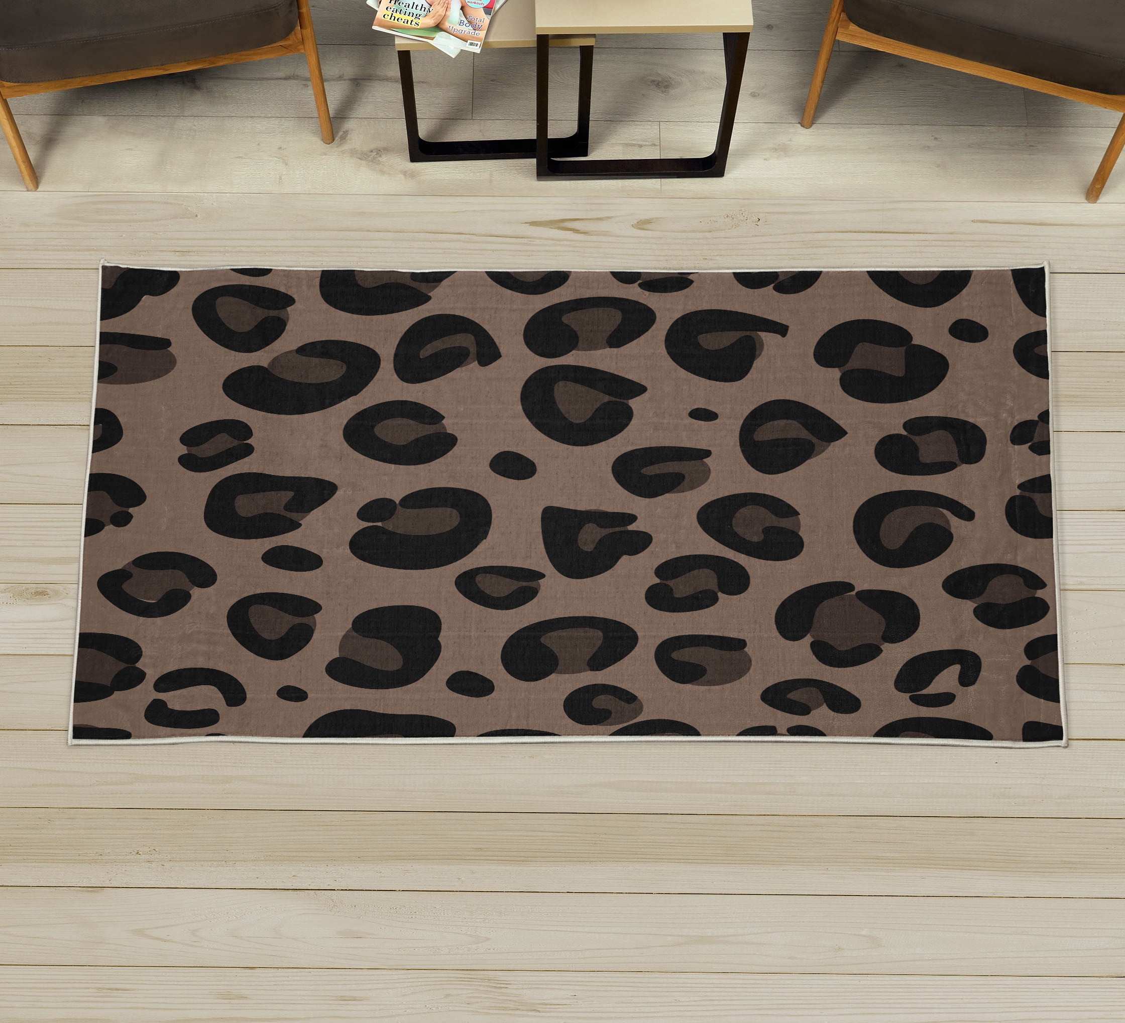 Animal Decorative Rug, Leopard Animal Skin Pattern in Abstract Style ...
