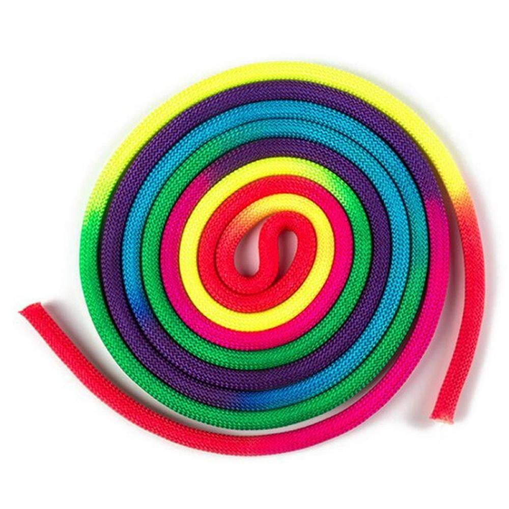 Gymnastics Arts Rope, 3m/118inch Rainbow Color Rhythmic Gymnastics Rope ...