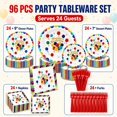 Birthday Party Supplies for 24 Guests – 96-Piece Disposable Party ...
