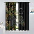 Camouflage Gamepad Printed Window Curtains,Green Video Games Decor ...