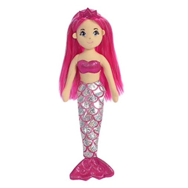 aurora world sea sparkles mermaid plush, garnet, small - Walmart.com