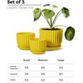 Ceramic Flower Pots,Yellow Plant Pots for Indoor Plants,4.1+5.1+6.5 ...