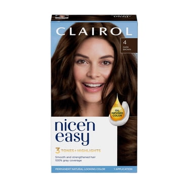 Clairol Nice'n Easy Permanent Hair Color, Dark Burgundy 4BG - Walmart.com