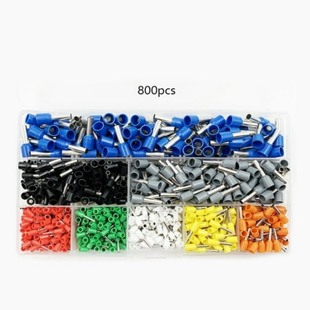 800 pieces of wire pin connector copper terminal ferrule kit | Walmart ...