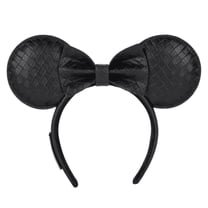 Disney Parks Minnie Mouse Faux Leather Loungefly Ear Headband Black New ...