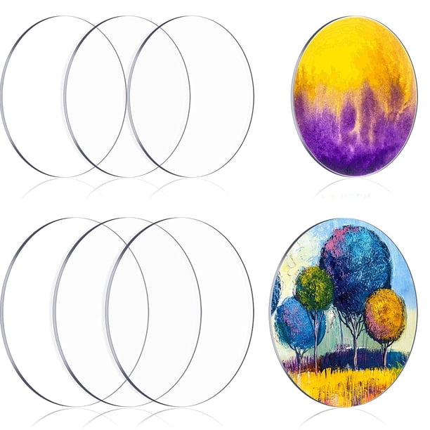 8 Pieces Clear Round Acrylic Transparent Acrylic Discs Thick Acrylic ...