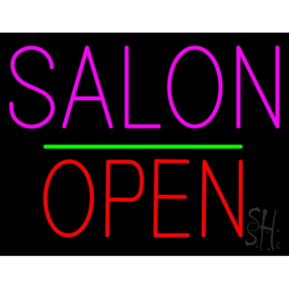 Glasses Logo Block Open Green Line LED Neon Sign 15 x 19 - inches ...