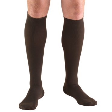 Men's Thigh High Socks, Dress Style, 20-30 mmHg, Black, X-Large ...