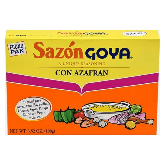 GOYA Sazon Azafran Seasoning 1.41 Oz, Latino cuisine spice with saffron ...