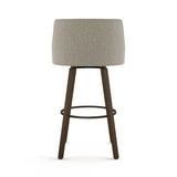 Amisco Ramon 30 In. Swivel Bar Stool - Beige & Brown Woven Polyester ...