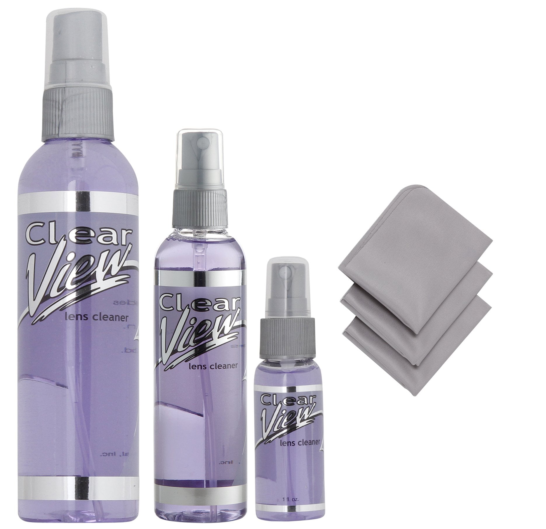 Eyeglass Lens Cleaner Spray Pack of 1-8oz 1-4oz & 1-1oz Clear View ...