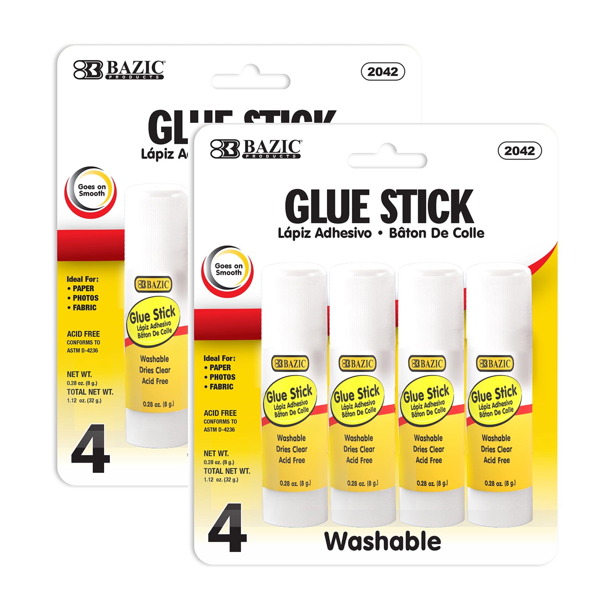 BAZIC Glue Stick 8g/0.28Oz, White Glue Sticks, Acid Free (4/Pack), 2 ...