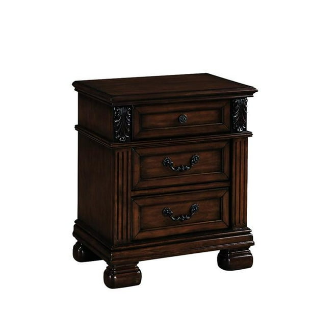 16" X 25" X 28" Dark Walnut Wood Nightstand - Walmart.com - Walmart.com