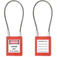 CERPXFF-4 Pack Lockout Tagout Steel Cable Locks with 8 Keys, Compact ...