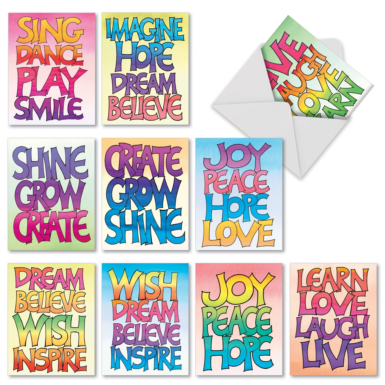 10 Assorted Blank Note Cards With Envelopes 4 X 5 12 Inch