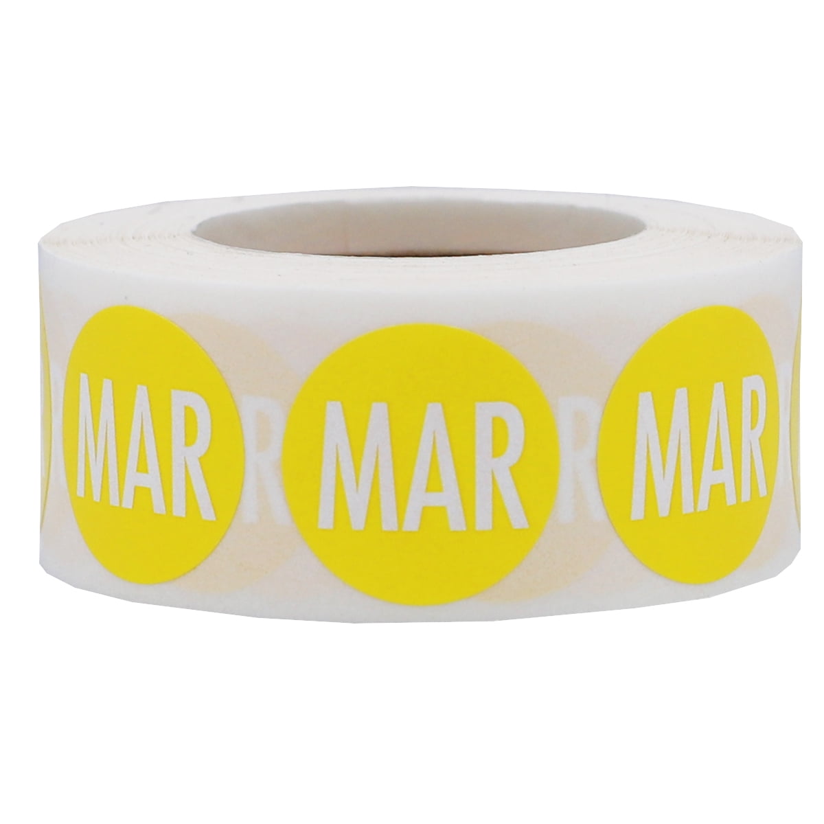 Yellow "March" Months of the Year Circle Stickers | 0.75" Inch Round ...