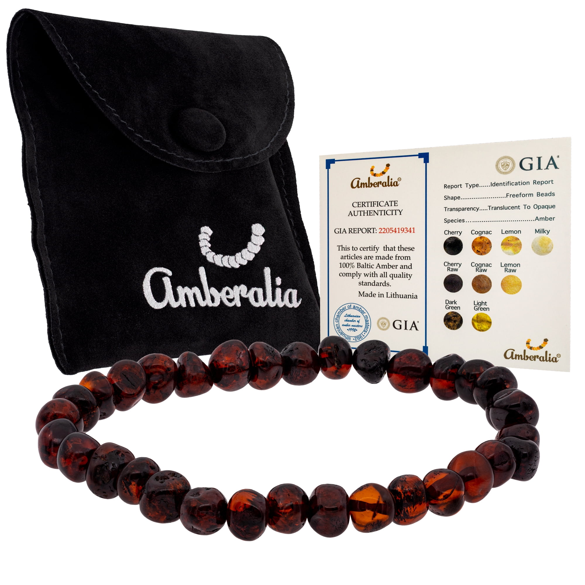 Amberalia Elastic Baltic Amber adult bracelet, GIA Certificated Amber ...