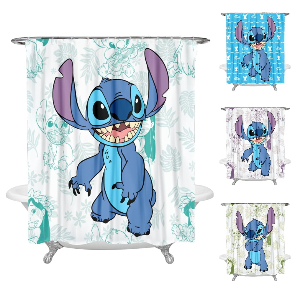 Lilo & Stitch Shower Curtain, Washable Christmas Shower Curtains ...
