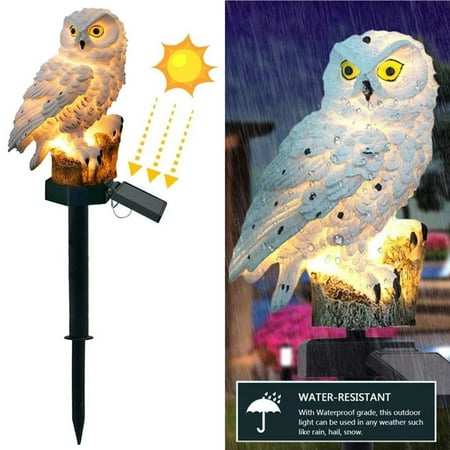 Solar Stake Lights Outdoor Garden LED Sculptures Lamp Owl Shape for ...