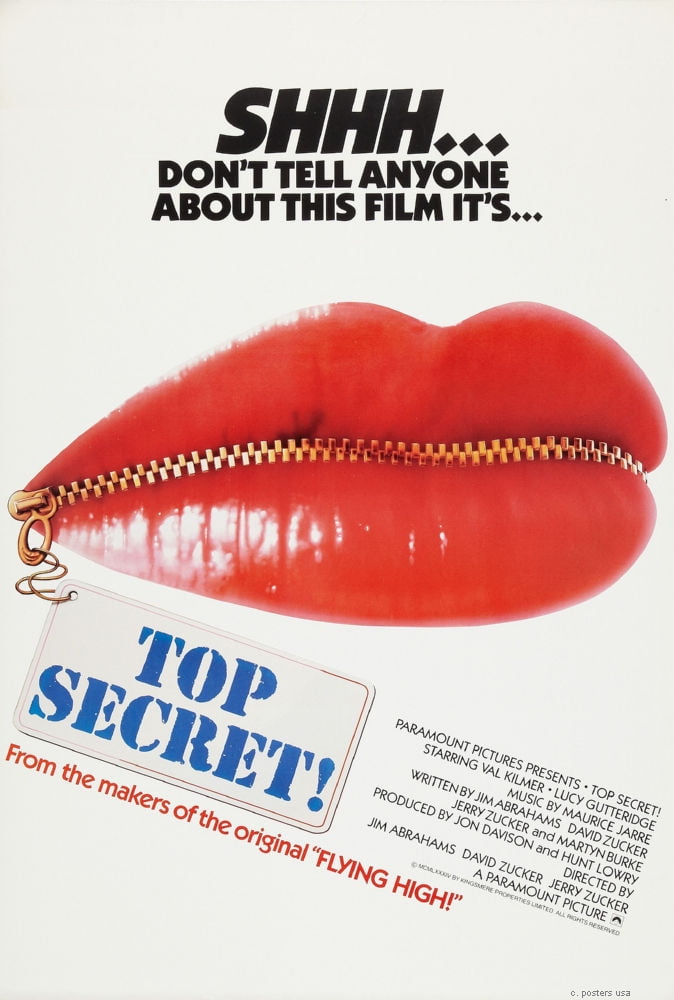 Top Secret Movie poster Metal Sign 8inx 12in Metal Print 8x12 #686604 ...