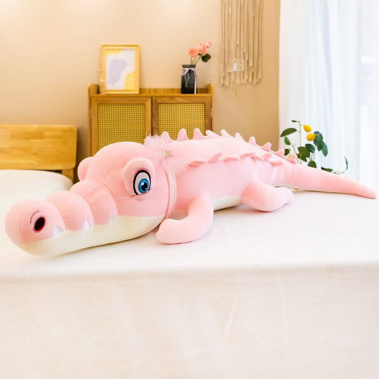 Click here for Raen Inc Long Pillow Crocodile Plush Toy Pink 80cm... prices