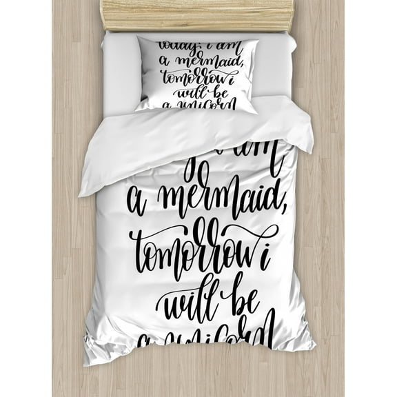 Keep Calm Twin Size Duvet Cover Set, Keep Calm and Be a Unicorn Text ...