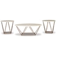 Ashley Signature Design Contemporary Tarica 3-Piece Table Set, Two-tone ...