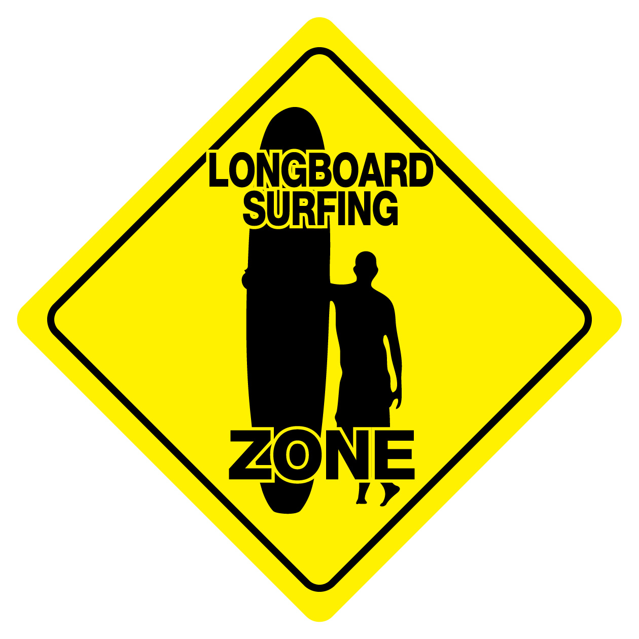 LONGBOARD SURFING ZONE Funny Novelty Xing Sign - Walmart.com