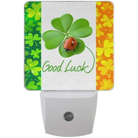 Good Luck Ladybird Shamrocks Night Light Set of 2 St Patrick's Day ...