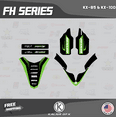 Kalair GFX Graphics Kit for Kawasaki KX100 (2014-2021) Fh Series - Walmart.com