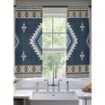 Boho Geometric Retro Lines Chiffon Sheer Curtains 63 Inches Long ...