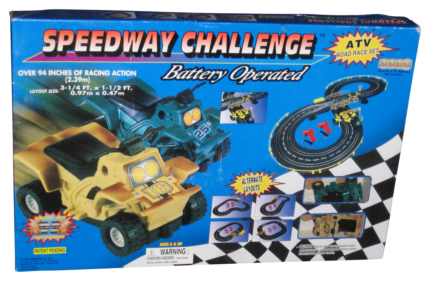 Speedway Challenge ATV Road Race Artin Battery Operated Toy Car Track ...
