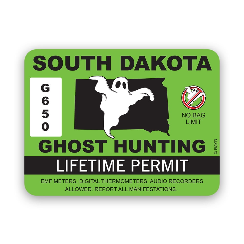 South Dakota Ghost Hunting Permit Sticker Decal - Self Adhesive Vinyl ...