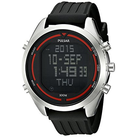 Pulsar Mens PQ2045 Digital Digital Display Japanese Quartz Black Watch ...