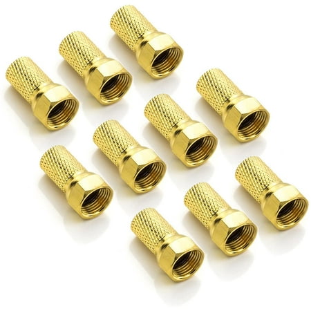 Set of 7 Gold Plated Screw-in F Connectors Rubber Seal for Sat BK ...
