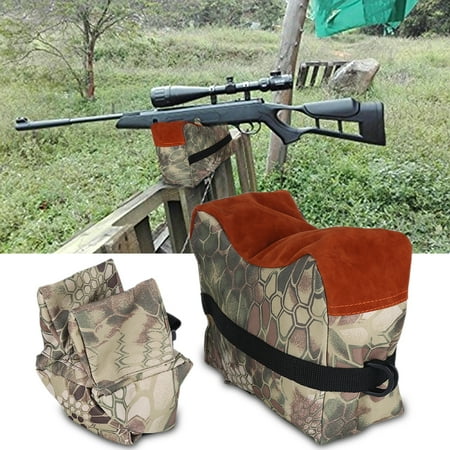 Qiilu Unfilled Front & Rear Shooters Gun Rest Sand Bags Shooting Bench ...