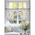 Coffee Gnomes Sheer Curtains 2 Panels Set Winter Cold Snowflakes Blue ...