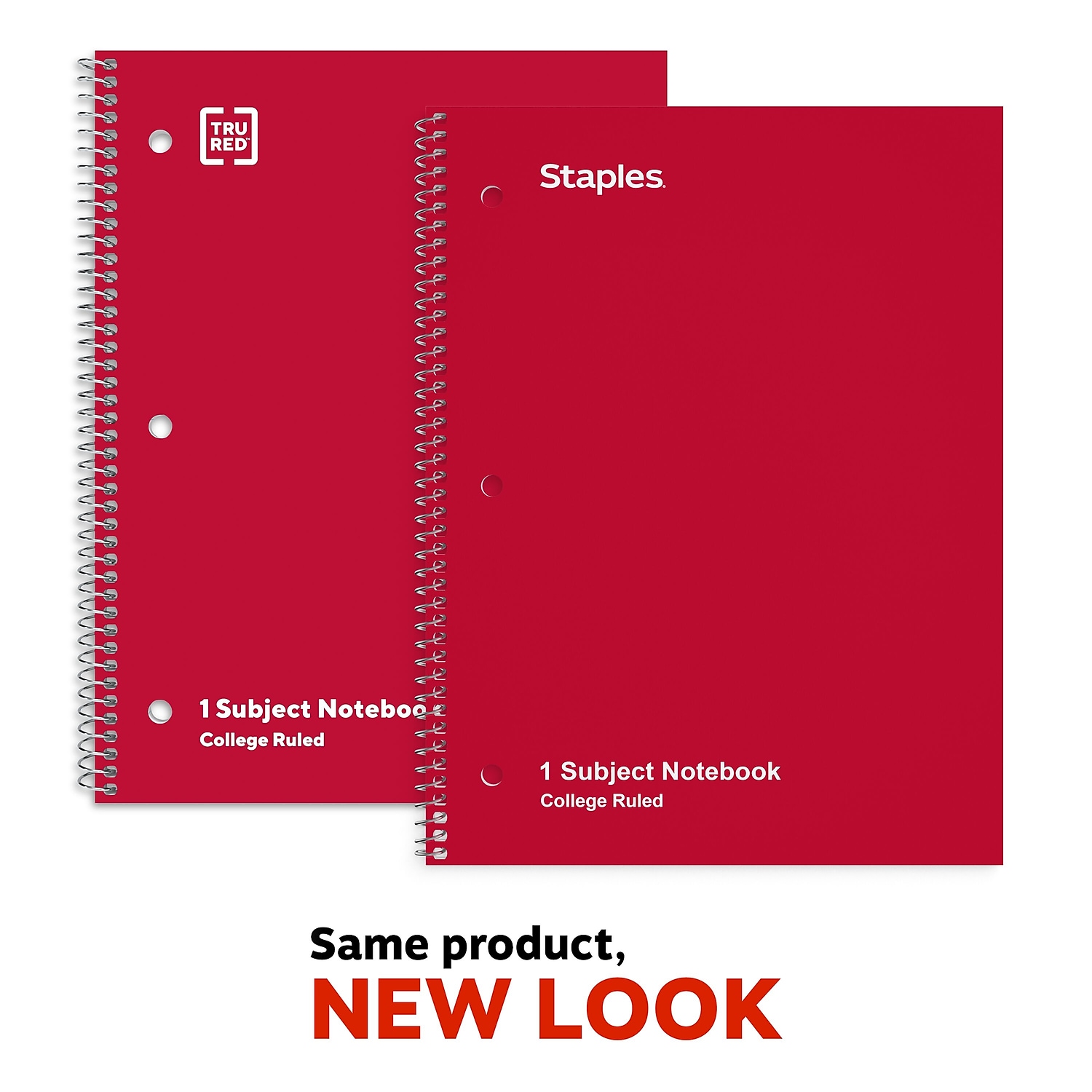 TRU RED 1-Subject Notebook 8" x 10.5" College Ruled 70 Sheets Assorted ...