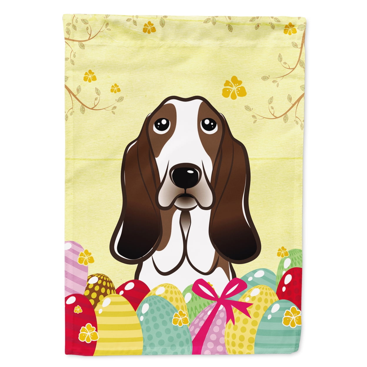 Carolines Treasures BB1925GF Basset Hound Easter Egg Hunt Flag Garden ...