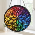 Sacred Geometry Flower of Life Stained Glass Style Window Suncatcher ...