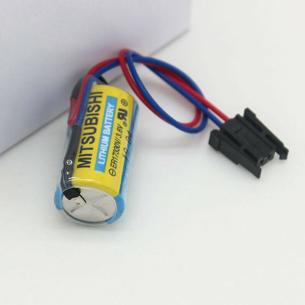 1PCS MR-BAT ER17330V 3.6V 1700mAh PLC Battery with Plug for A6BAT CNC ...