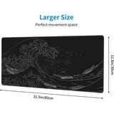 QCQHDU Japanese Sea Wave Large Mouse Pad, Anime Black Gaming, 3mm Thick ...