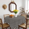 Abstract Black Vertical Stripes on Beige Table Cloth 54x54in ...