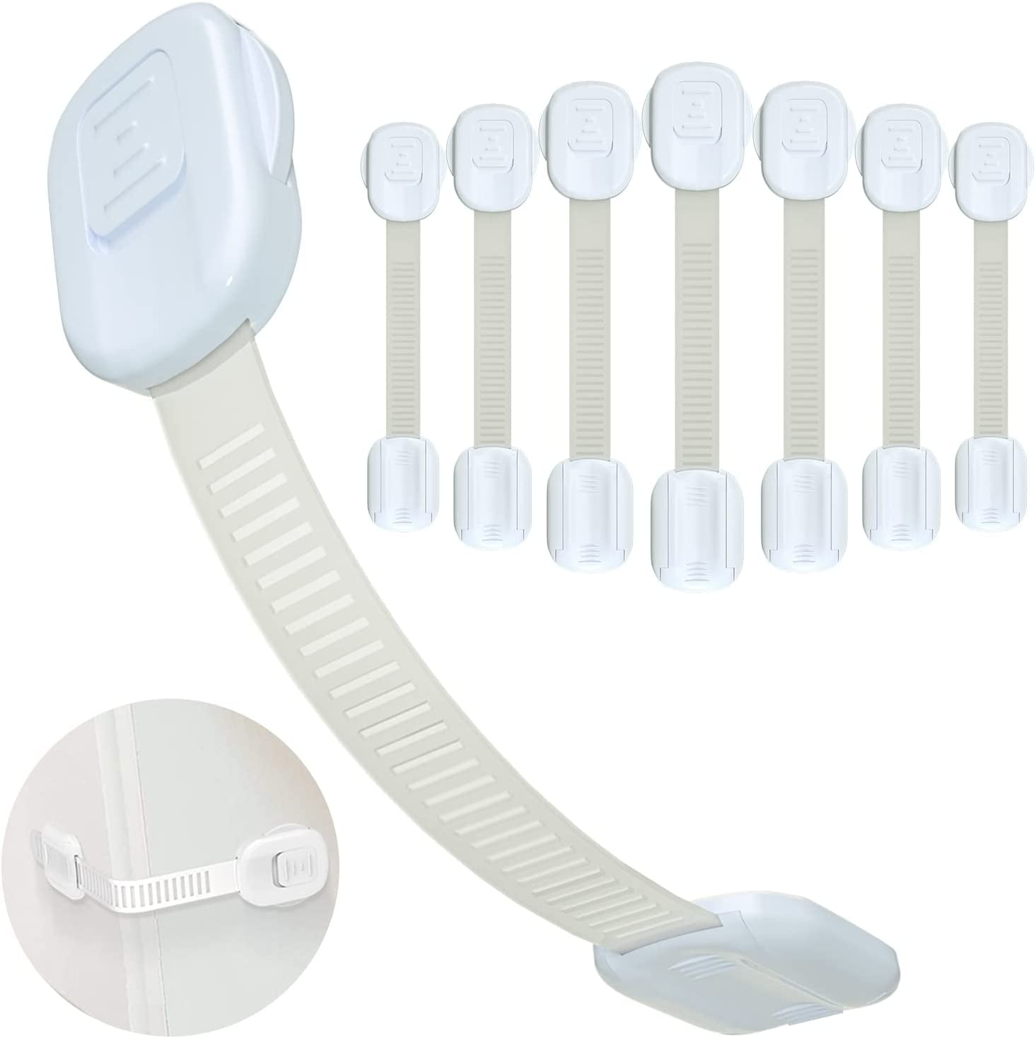 Child Cabinet Safety Locks for Toddlers (8 Pack) Baby Proof Drawer ...