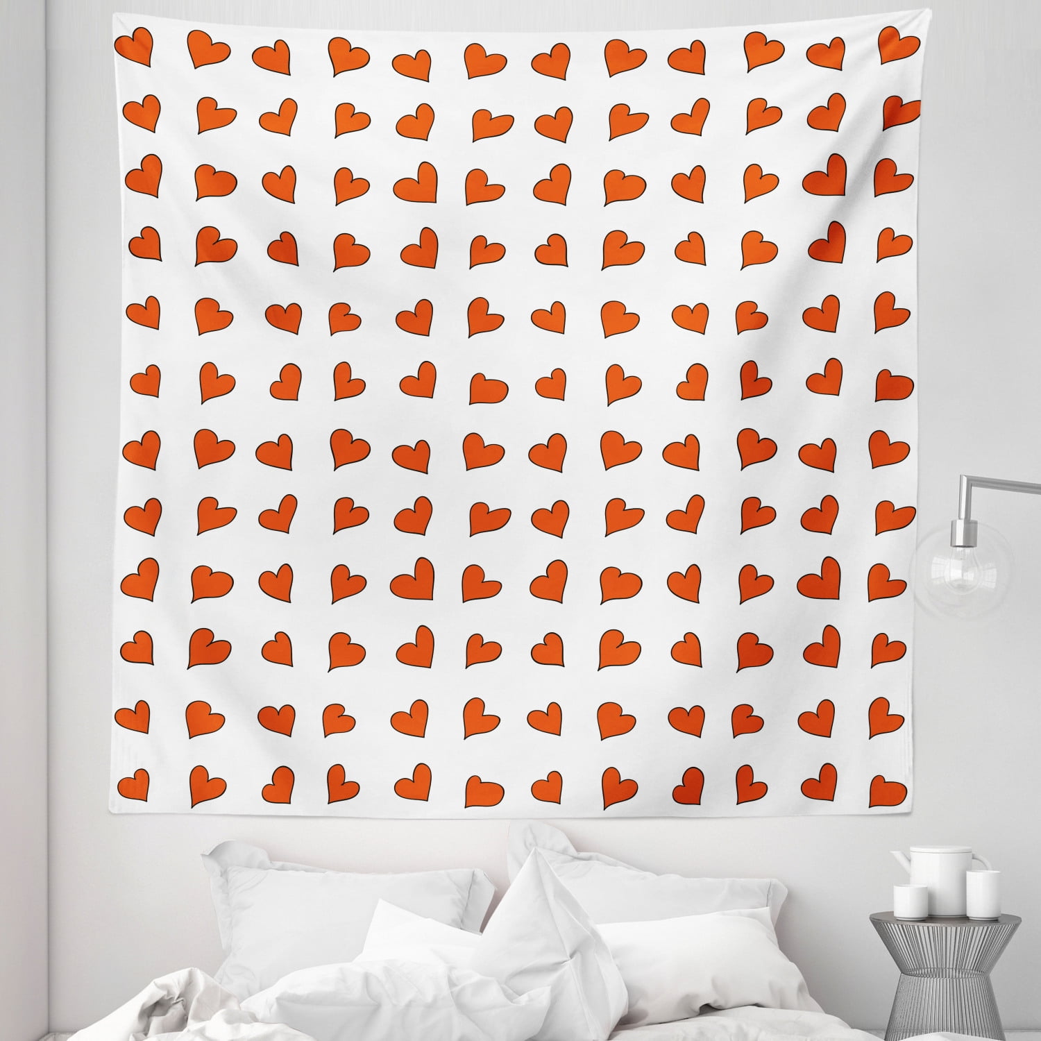 Valentine Tapestry, Heart Pattern Lovers Valentines Day Honeymoon Girls ...