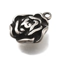 6pc 304 Stainless Steel Charms Rose Charm Silver 14x11.5x4mm Hole: 1 ...